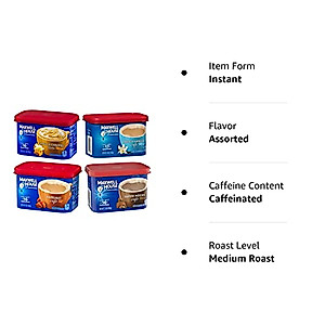Maxwell House International Fall Flavors with Suisse Mocha Cafe | Instant Flavored Coffee Variety Pack, 7-9 oz Canisters, (4 Pack)