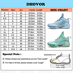 DHOVOR Mens Womens Basketball Shoes, Unisex Adult Fashion Basketball Sneakers, Non Slip Basketball Trainers, Sports Shoes for Mens Indoor and Outdoor Green