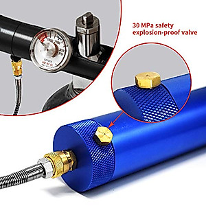 30Mpa Oil Water Separator PCP Air Compressor Pump 4500Psi High Pressure Air Filter Diving Separator L300mm OD50mm with 8mm Female and Male Quick Connector (Blue)