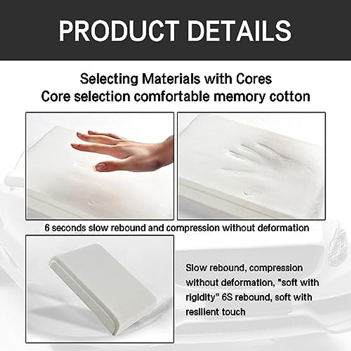 GKmow 1 PC Car Center Console Box Booster Pad, 12.99" x 8.26" x 1.96" Slow Rebound Memory Foam Leather Center Console Armrest Pad, Relieve Arm Fatigue, Suitable for Most Models (Black)