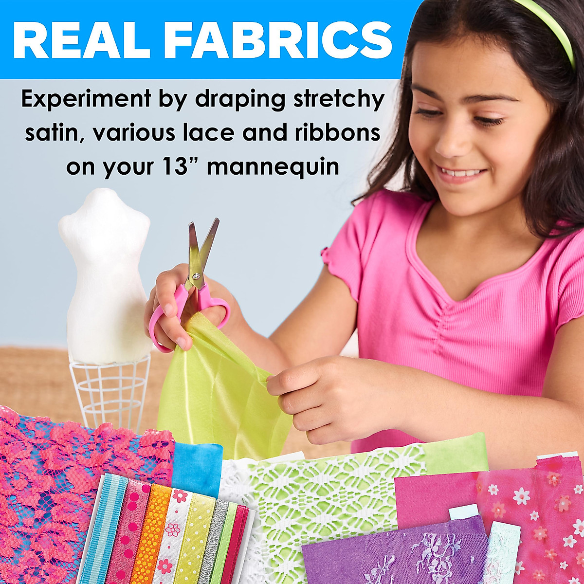 Creativity for Kids Designed by You Fashion Studio: DIY Fashion Designer Craft Kit for Girls Ages 9-12, Dress Design Kit & Sewing Kit for Kids, Gifts and Toys for Girls