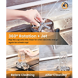 Notter Real Metal Glass Rinser Set for Kitchen Sink, Cup Cleaner, Powerful Spray Holes Metal Bottle Washer, High-Pressure Water, Compatible with Most U.S Sink, Stainless Steel Material