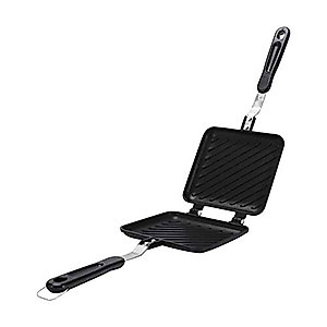 Toasted Sandwich Maker, Non Stick Coating Grill Pan Double Sided Frying Pan with Heat-Resistant Handles Suitable for Home Cooks Toasties, Breakfast Indoor & Outdoor
