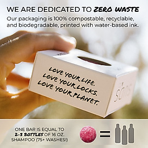 Suds & Co. Solid Shampoo Bar, Zero Waste Shampoo, Natural Shampoo Bar Soap, Sustainable, Eco-Friendly Hair Care - Blossom, 3.0 Ounce