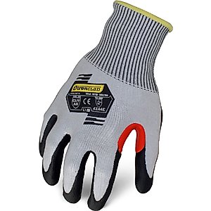 Ironclad mens Work Glove COMMAND ILT A6 FOAM NITRILE, Grey/Black/Red, Large US
