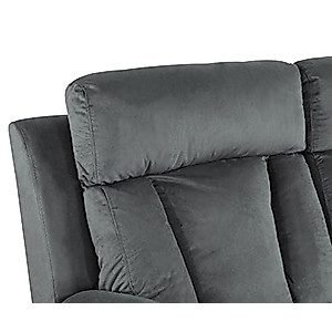 Blackjack Furniture Elton Microfiber Reclining Modern Living Room Loveseat, Sofa, Gray