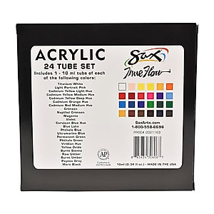 Paint Acrylic 0.34 OZ Tube SAX True Flow Set of 24