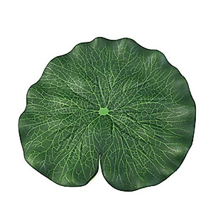 Cabilock 20pcs Artificial Lotus Leaf Floating Lotus Leaves Green Lily Pads Foliage Pond Decor Aquarium Tank Fake Leaves 18cm