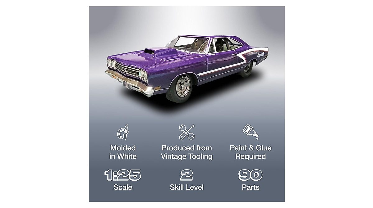 AMT 1969 Plymouth GTX Scale Model Kit - Pro Street Design for Collectors