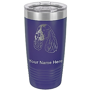 LaserGram 20oz Vacuum Insulated Tumbler Mug, English Cocker Spaniel, Personalized Engraving Included (Dark Purple)
