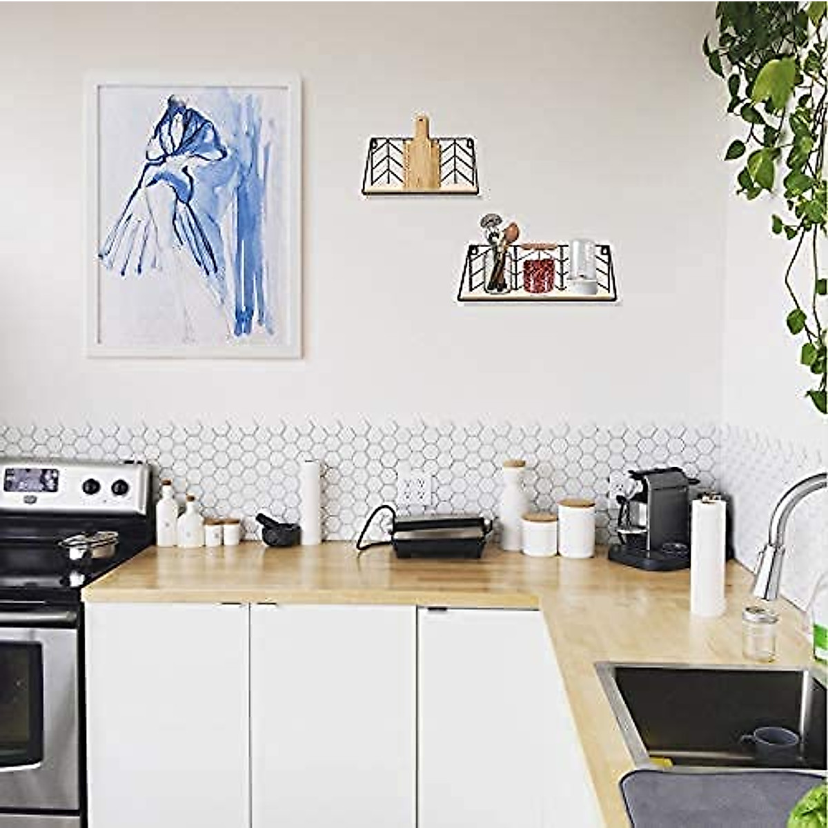 TIMEYARD Floating Shelves Teen Girl Room Decor, Wall Mounted Shelf Wood Shelves for Wall, Wall Shelves for Bedroom, Living Room, Bathroom, Kitchen