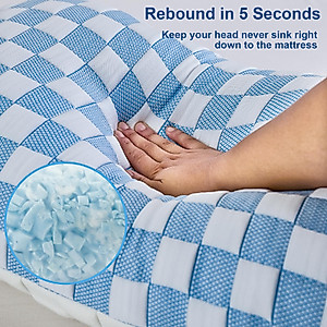 Bioeartha Cooling Gel Memory Foam Pillows for Side and Back Sleepers - Adjustable, Washable Queen Size Set of 2 with Removable Covers