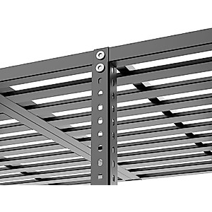 INDSUMOT 3x6 Heavy Duty Adjustable Ceiling Mounted Storage Racks, Overhead Garage Storage Rack, Hanging Garage Storage, 750LBS Weight Capacity 36 in W x 72 in L x 24-40 in, Black