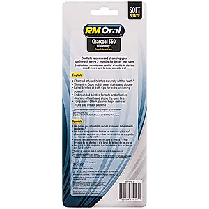 RM Oral Charcoal Whitening Soft Brushes 4ct with 80 Count Charcoal Floss Picks