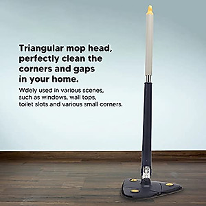 Extendable Triangle Mop, 360 Rotatable Adjustable Cleaning Mop Wall Mop Wall Cleaner Wall Scrubber for Home Bathtub Floor Wall