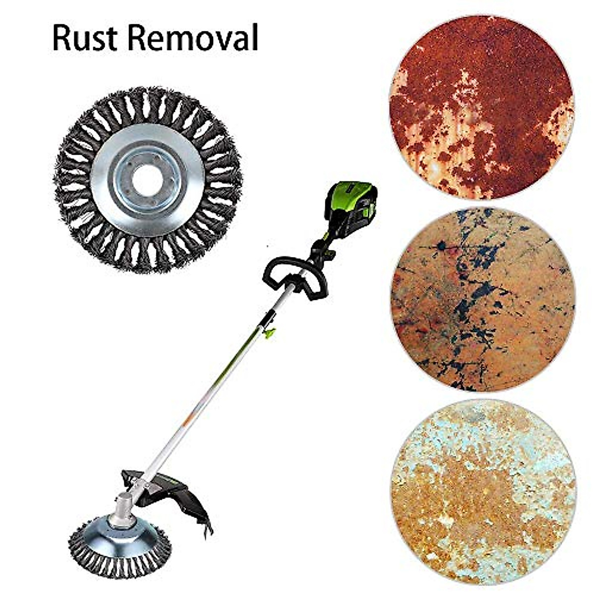 8 Inch Wire Wheel Brush Trimmer, Replacement Garden Grass Weed Lawn Mower Weeding Tray with 1 Inch (25mm) Hole for Rust Removal Paving Stone Pavement Joints or Driveway