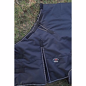 CHALLENGER 68" 1200D Horse Turnout Waterproof Heavy-Weight Winter Blanket Black 551G