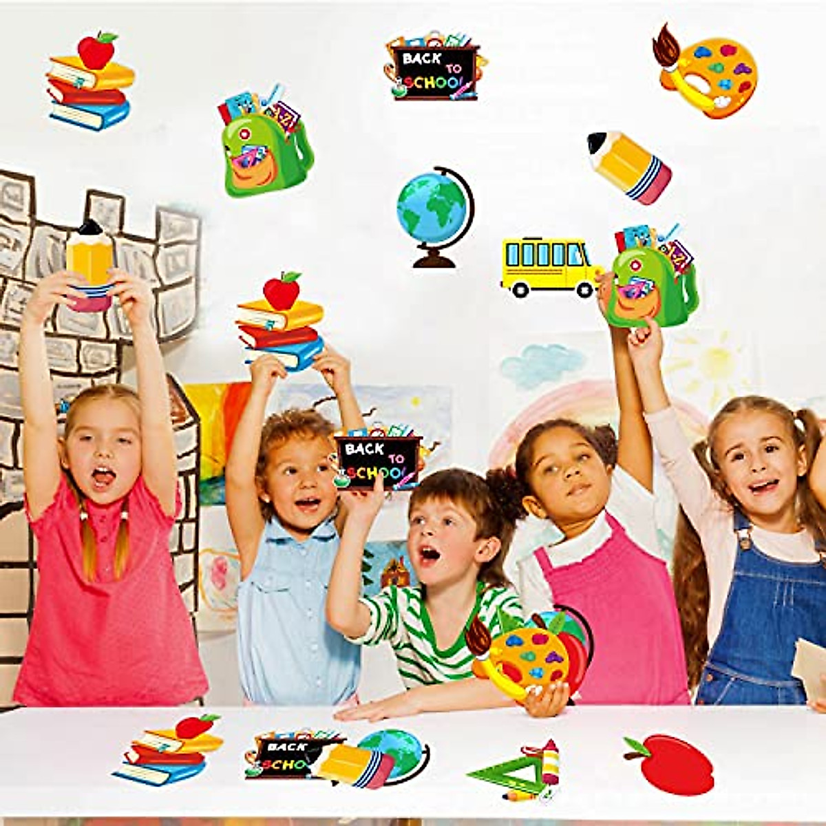 WATINC 45PCS School Cut-Outs for Classroom Fun