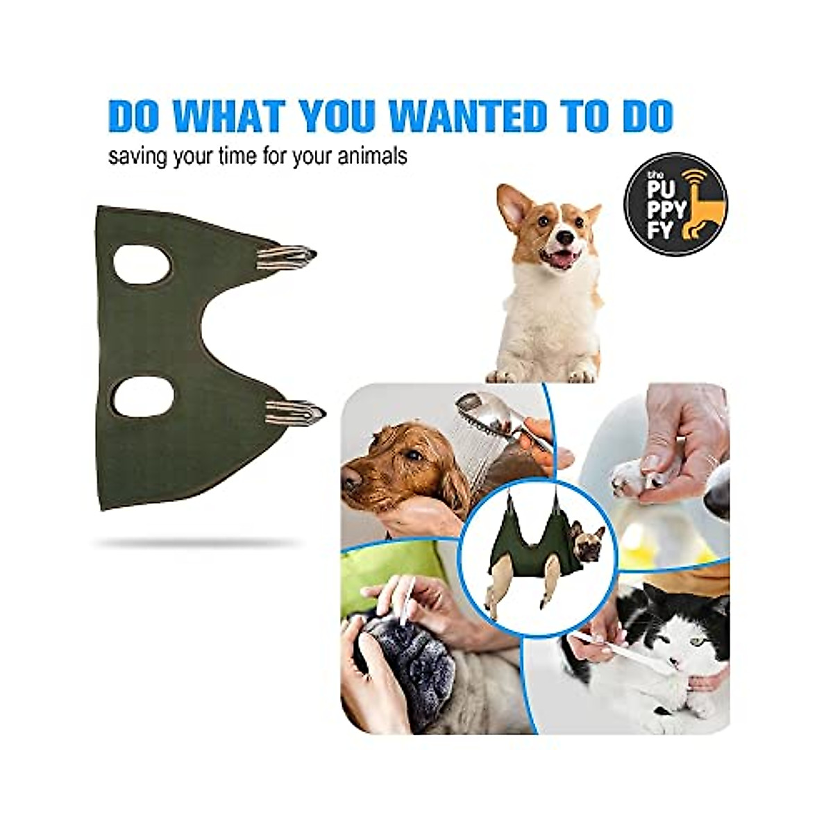 THEPUPPYFY Dog Grooming Hammock - Dog Hammock - Dog Nail Clippers-Dog Things - pet Grooming Hammock - Dog Grooming Harness Holder - cat Grooming Hammock - Dog Hammock for Grooming (S/Under 55 LB)