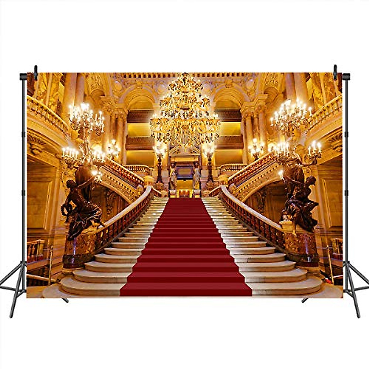 Mocsicka Red Carpet Palace Backdrop Background Wedding Birthday Video Photography Backdrops (7x5ft)