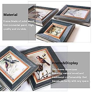 Najer 5x7 Square Retro Stereo Photo Frame, Solid Wood Painting Picture Frame for Wedding, Photo Studio, Home Decoration, Painting Art