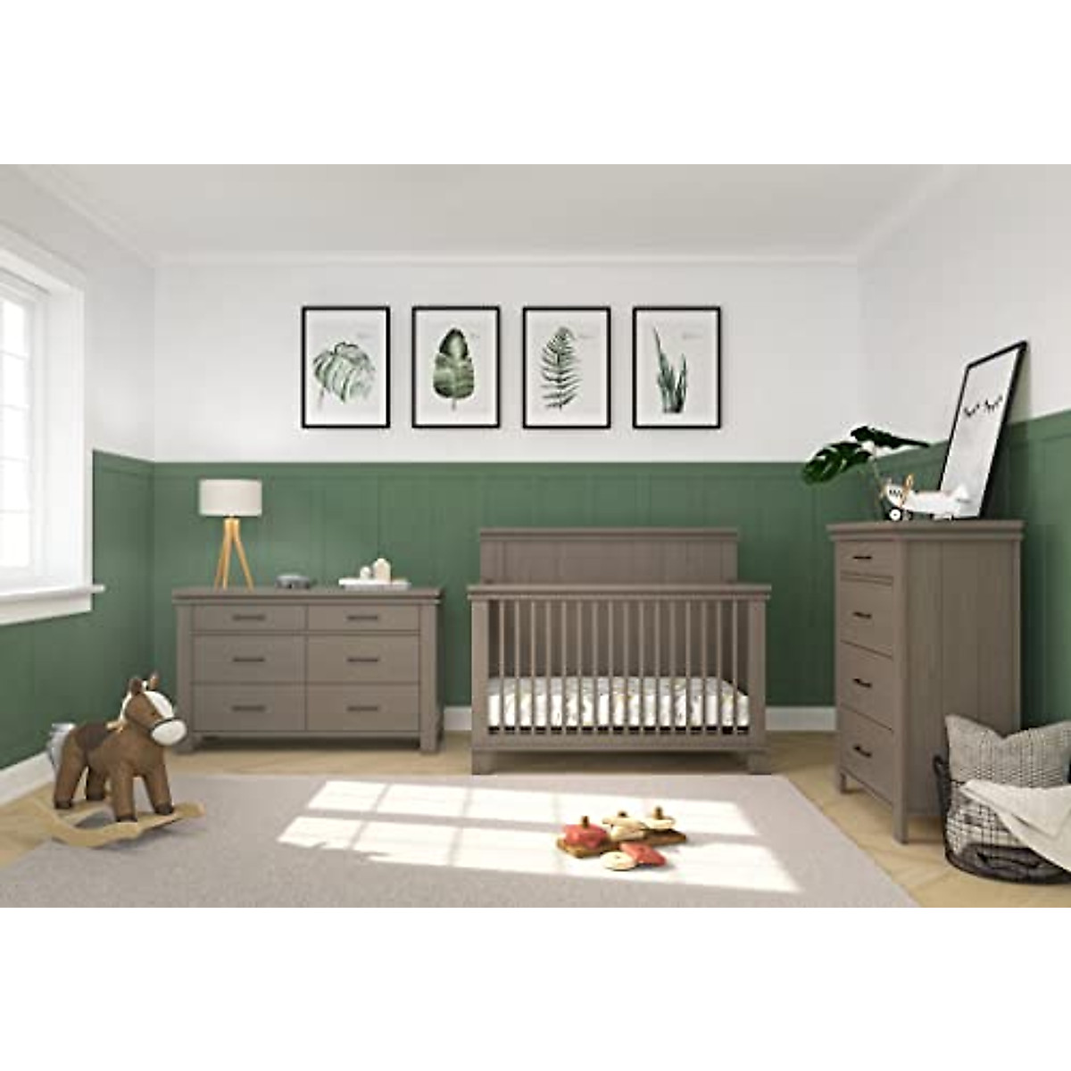 Child Craft Denman 4 Drawer Chest, Storage for Nursery or Kids Room (Crescent Gray)