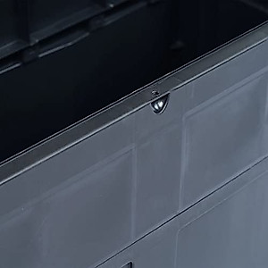 GOLINPEILO Patio Storage Box 84.5 gal Black Patio Garden Outdoor Storage Container for Toys, Furniture Deck box (Weight:18.34 lbs)