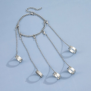 Hand Chain Bracelet Ring Bracelet Hand Chain Dainty 14K Gold Finger Ring Bracelet Trendy Adjustable Rhinestone Finger Ring Hand Chain for Women Gifts Trendy Stuff