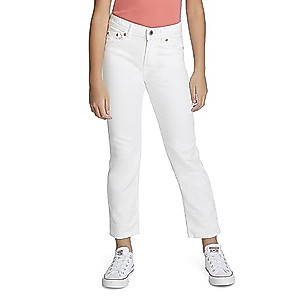 Levi's Girls High Rise Straight Fit Jeans, White, 14 US