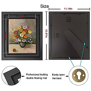 LUCKYLIFE 8x10 Picture Frame Black Wood with Double Mat for Tabletop or Wall, Set of 2