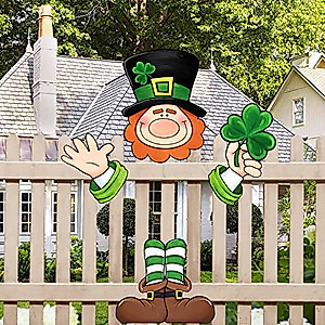 Auirre St Patricks Day Leprechaun Christmas Tree Topper Head Arms and Legs, Luck Shamrock Clover Decorative Tree Ornaments Decor, Irish Holiday Indoor Home Decorations Party Supplies