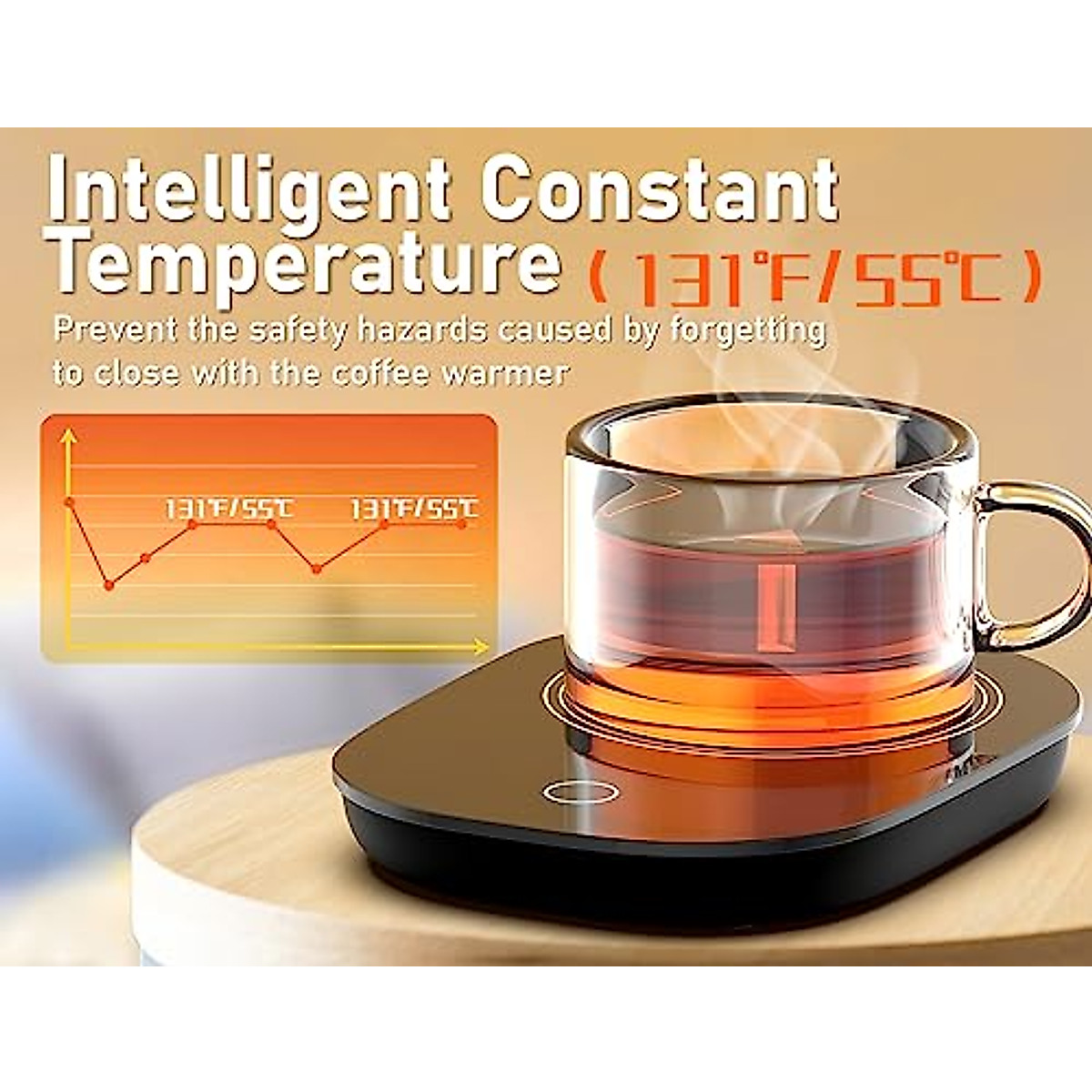 Coffee Mug Warmer, Candle Warmer, Gravity-Induction Coffee Warmer for Desk Auto Shut Off/On, Candle Wax Cup Warmer Fits Most Cups & Jar Candles, Heated Mug Heater for Coffee and Tea, Coffee Gifts