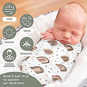 GLLQUEN BABY Receiving Blanket Boy Cotton Muslin Swaddle Blankets Girl Newborn Squares Breathable & Soft Thin Baby Blankets Cloths Double Absorbent Infant Swaddling Wrap - 6 Pack (Rainbow)