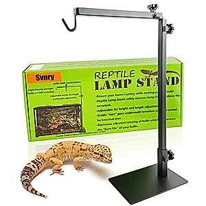 Reptile Tank Heat Lamp Stand Aquarium Stand - Reptile Terrarium Heat Light Stand - Adjustable Metal Heat Lamp Holder, Used for Amphibians, Lizards, Gecko, Tortoise, Snakes, Bearded Dragon, Chicks, etc