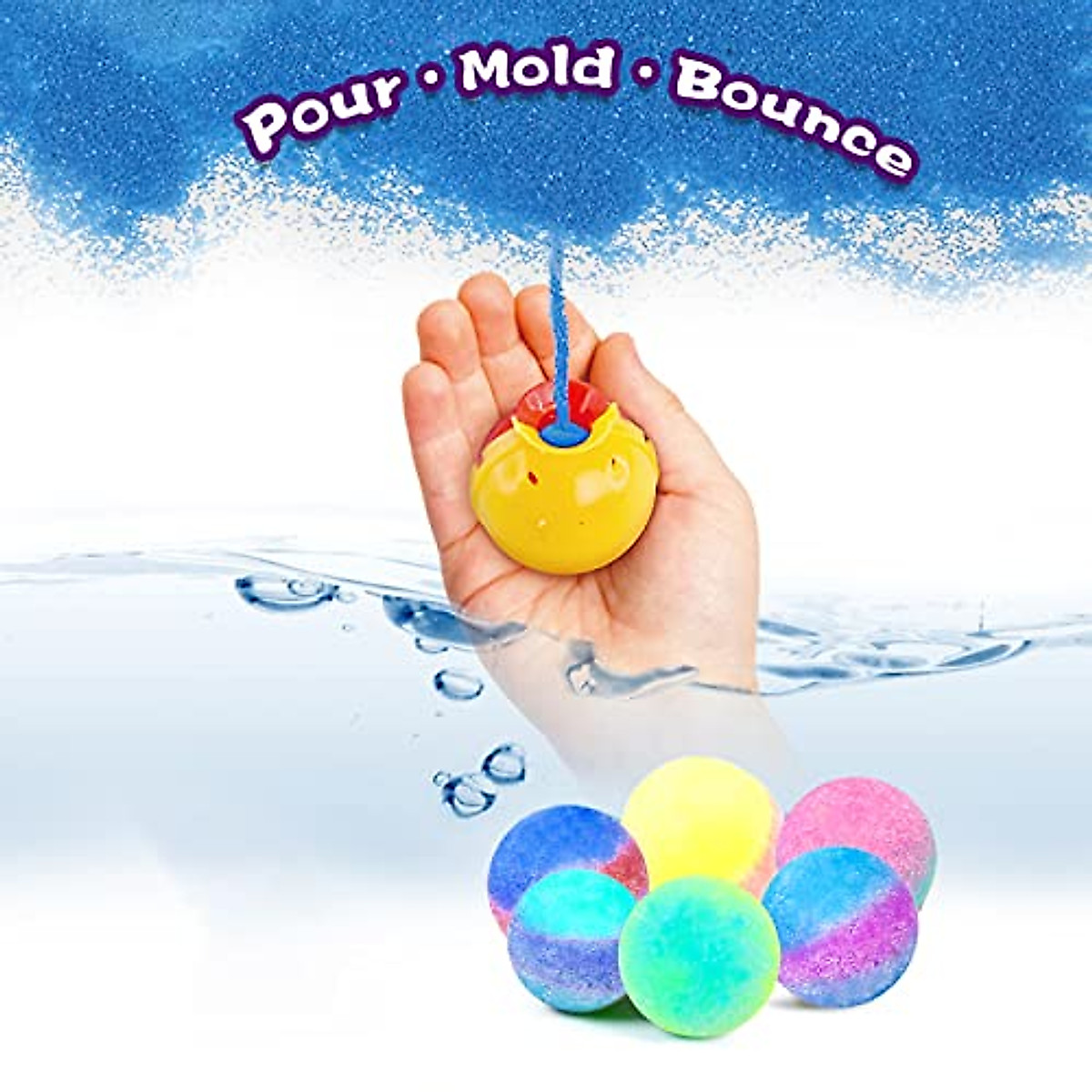 DIY Magic Light-up Jumbo Crystal Balls - Make Your Own Bouncy Ball Kit for Kids - STEM Science Craft Kits - Include 80 Bags of Crystal - Perfect Birthday Party Favors Gift for Boys & Girls Ages 6+