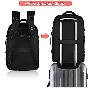 Asenlin 40L Travel Backpack for Women Men，17 Inch Laptop Backpack Flight Approved Luggage Carry On Water Resistant Computer Backpack for Weekender Overnight Large Daypack Black