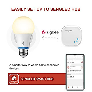 Sengled Smart Light Bulbs 100W, Zigbee Hub Required, Soft White Smart Bulbs Work with Alexa, Google, SmartThings, Echo 4th, Echo Show 10, Echo Plus, Dimmable A19 LED Light 2700K 1500LM, E26 1 Pack