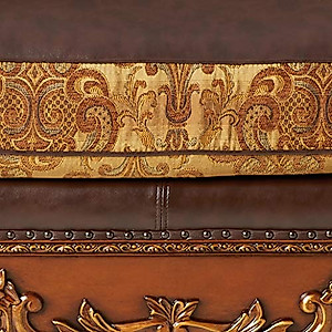 ACME Dresden Loveseat with 2 Pillows, Chenille PU Finish