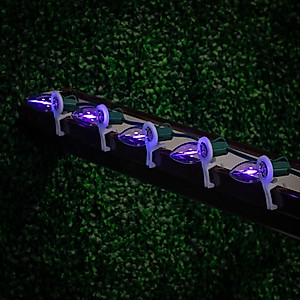 Novelty Lights 25PK C9 LED Plastic Filament Ultra Violet Outdoor Halloween Replacement Bulbs LED Christmas Bulbs, Led Bulbs, Replacement Outdoor Light Bulbs, C9 Light Bulbs (Black Light Purple)