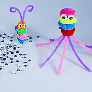 Googly Eyes Self Adhesive, 500pcs Wiggle Googly Eyes for Crafts Small Black Googly Eyes for Decorations 6mm 8mm 10 mm 12mm Mixed Packaging