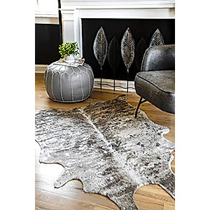 nuLOOM Bravo Spotted Faux Cowhide Area Rug, 5' x 6' 7", Grey
