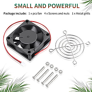 Wathai 60mm x 20mm 12V DC Cooling Fan 2Pin Brushless Cooler 6020 for DIY Exhaust Ventilation