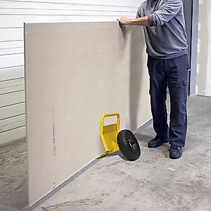 Courtco Heavy Duty Panel Dolly, Slab Dolly, Two Nice Handles, 10" Solid Rubber Tires, Super Weight 1000 LBS, All-Terrain Movement for Heavy Drywall Sheet & Door Material (Yellow)