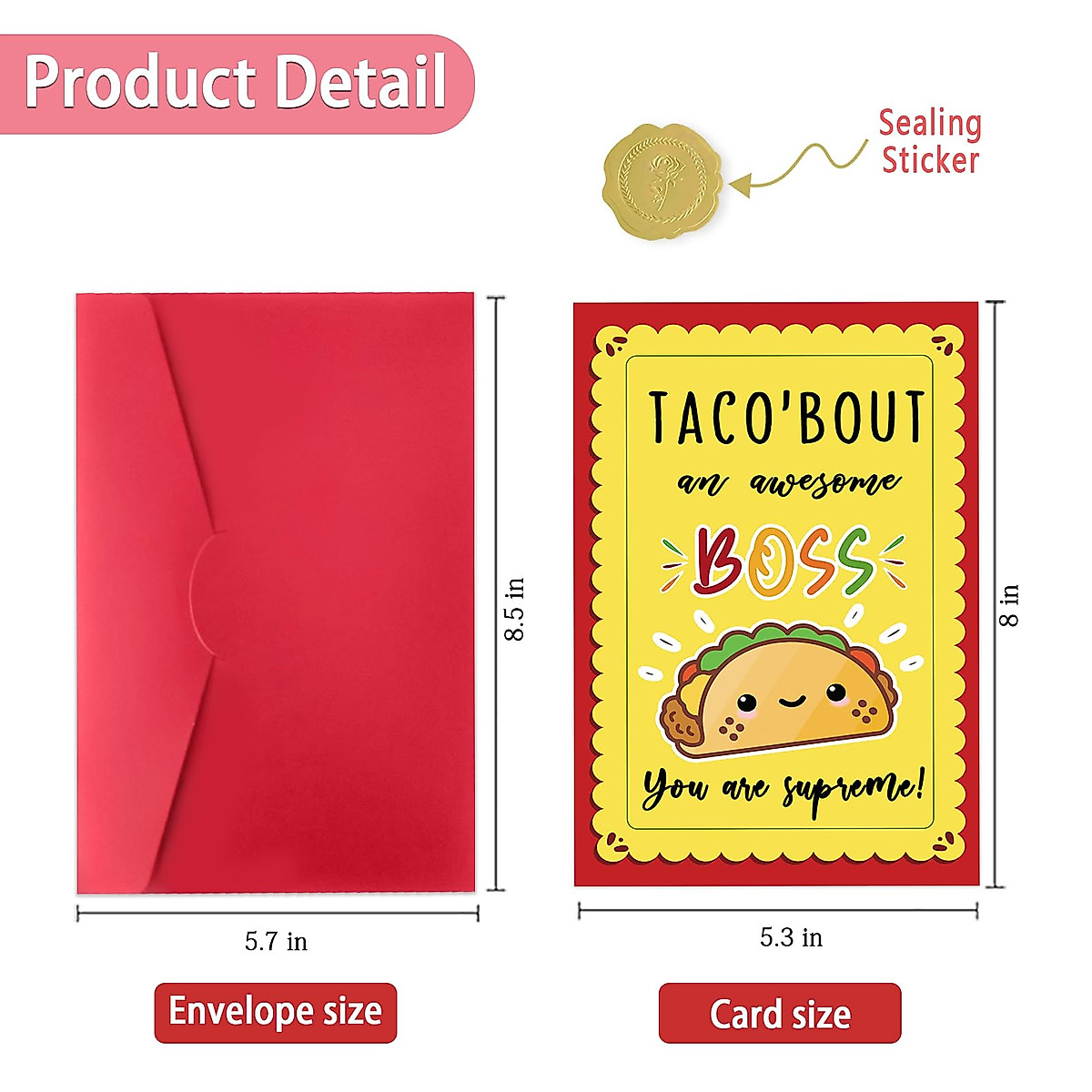 Beixian Taco Boss Day Card, Happy Boss's Day Gifts Card, Boss Appreciation Card, Thank You Boss Card from Staff Coworke Employee