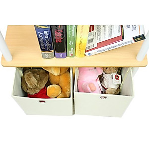 Furinno Go Green 3-Tier 2-Bins Multipurpose Storage Shelf, 2-Pack, Dark Cherry/Black