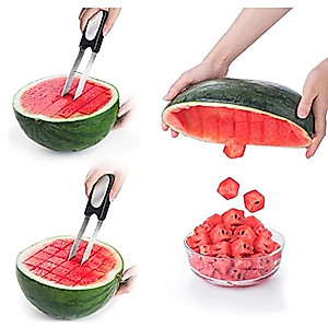 TBESTOACC Watermelon Slicer, 304 Stainless Steel Watermelon Cutter, Quickly Safe Cutter Slicer, Fruit Carving Tools for Kitchen