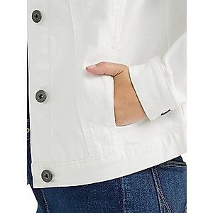 Wrangler Authentics Women's Stretch Denim Jacket, Off-White, Large