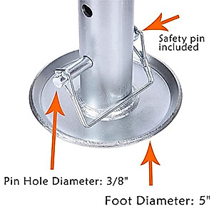 RUNIGOO Trailer Jack Drop Leg Stand Foot Pad Base Insert Camper Fit Inner Diameter 2" Jacks W/Pin
