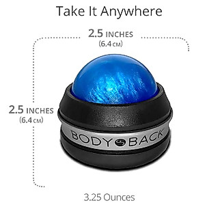 Body Back Manual Massage Roller Ball, Roller Massager, Self Massager, Lacrosse Ball Massager, Back Massage Tool, Self Massage Ball for Sore Muscle & Joint Pain (Blue)