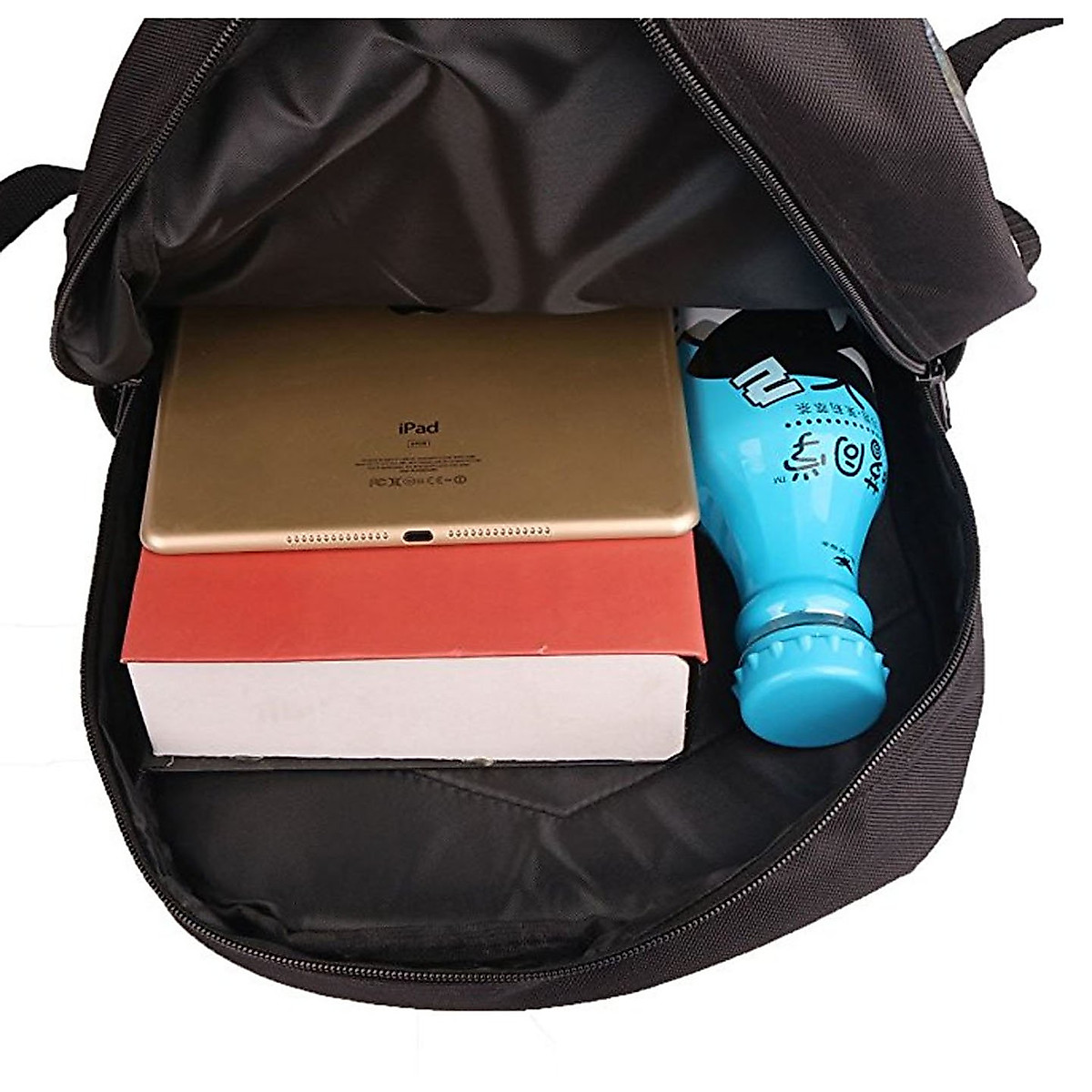 Dellukee Middle School Backpack 3D Wolf Printed Black Book Bag For Teens Boys Girls One_Size